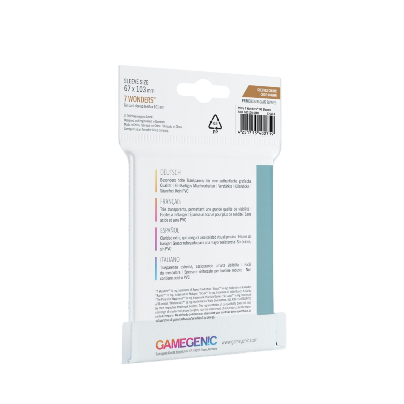 GG: PRIME BG Sleeves - 7 Wonders (67 x 103 mm)